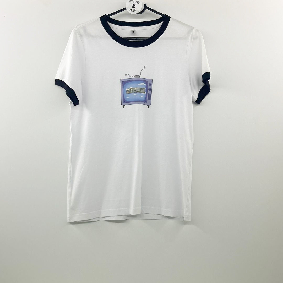 White Ringer Tee (Female) - Issue 47 Simpsons TV M – Hayburner