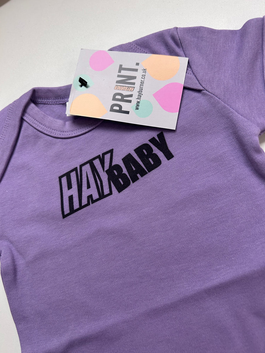 Purple HayBaby Baby-grow – Hayburner