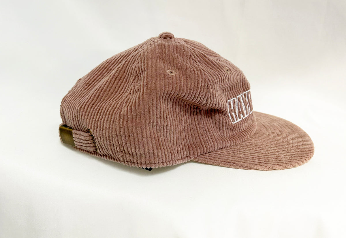Cord Deluxe Cap in Hazy Pink with white logo – Hayburner