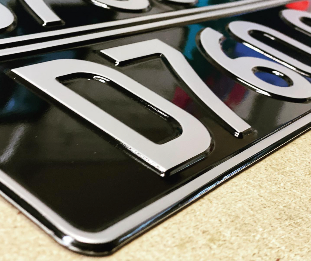 Black and Silver Pressed Metal Plates – Hayburner