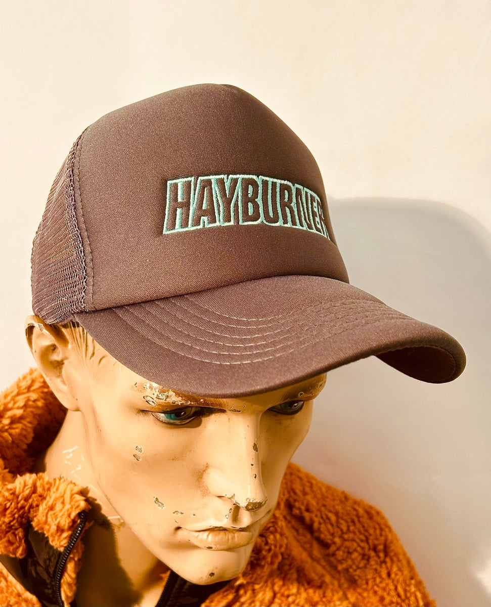 Grey Trucker Cap with Teal logo – Hayburner