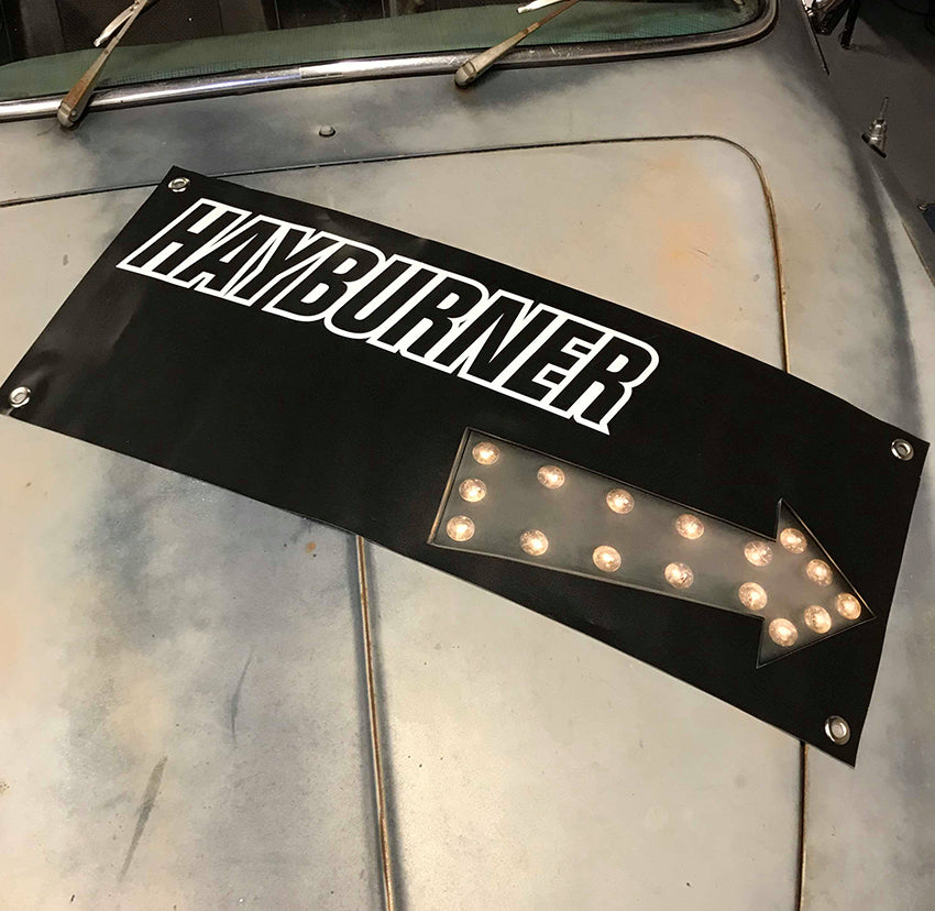Small Hayburner Banner with Arrow